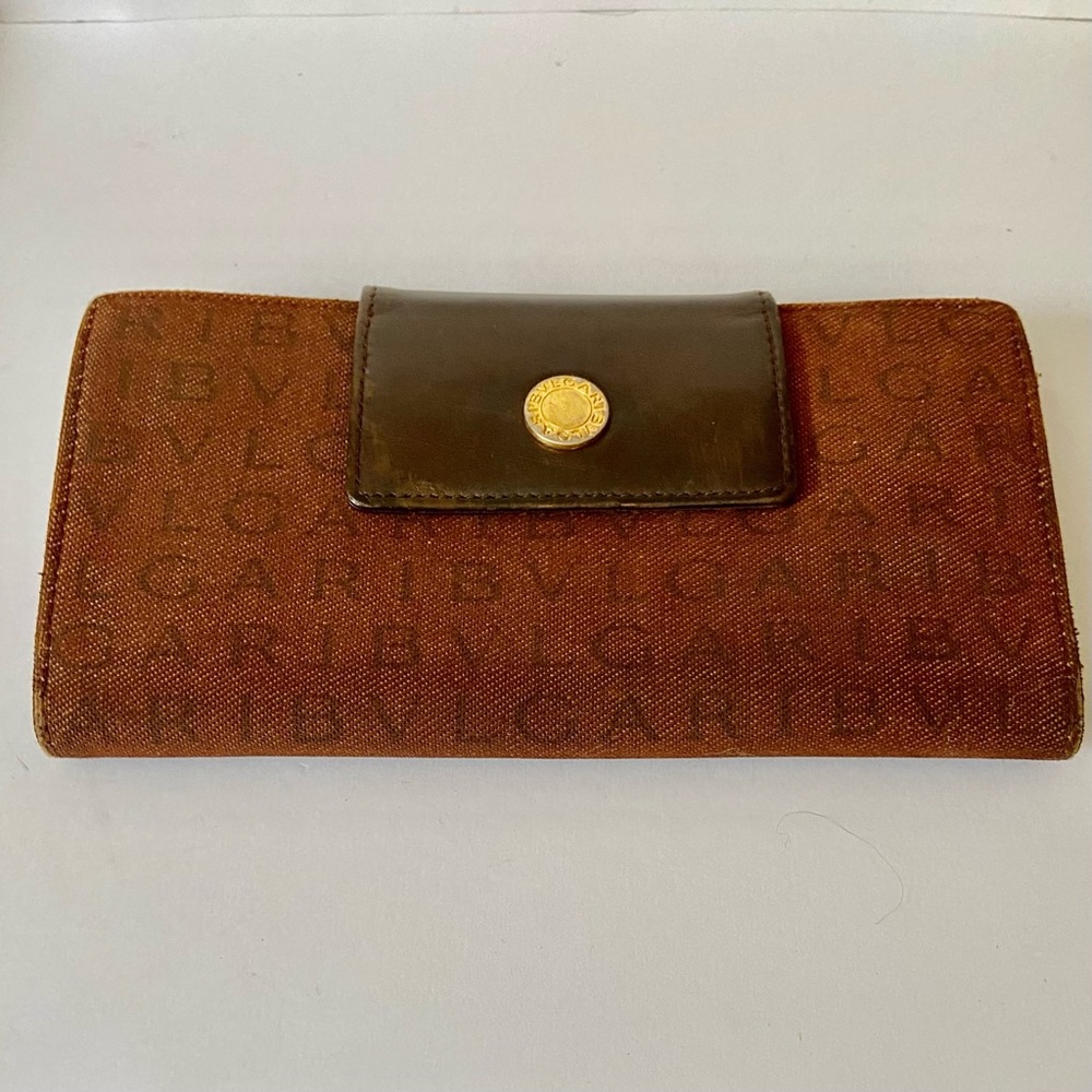 Bulgari Tan Mono Coated Canvas With Brown Leather Trim - Gem